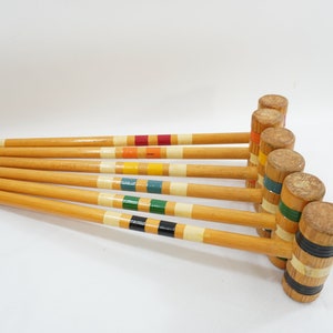 Wood Croquet Mallets, Wooden Croquet, 6 Vintage or Antique Mallets ...