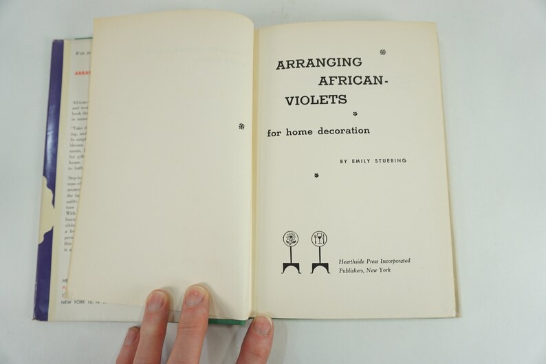 Arranging African Violets by Emily Stuebing, 1956 Book on House Plants ...