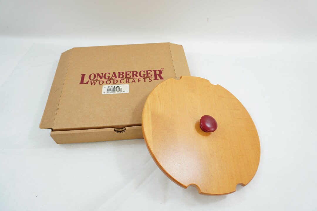 Longaberger Basket Lid, Wood Lid for Longaberger Basket, 1999 Christmas ...