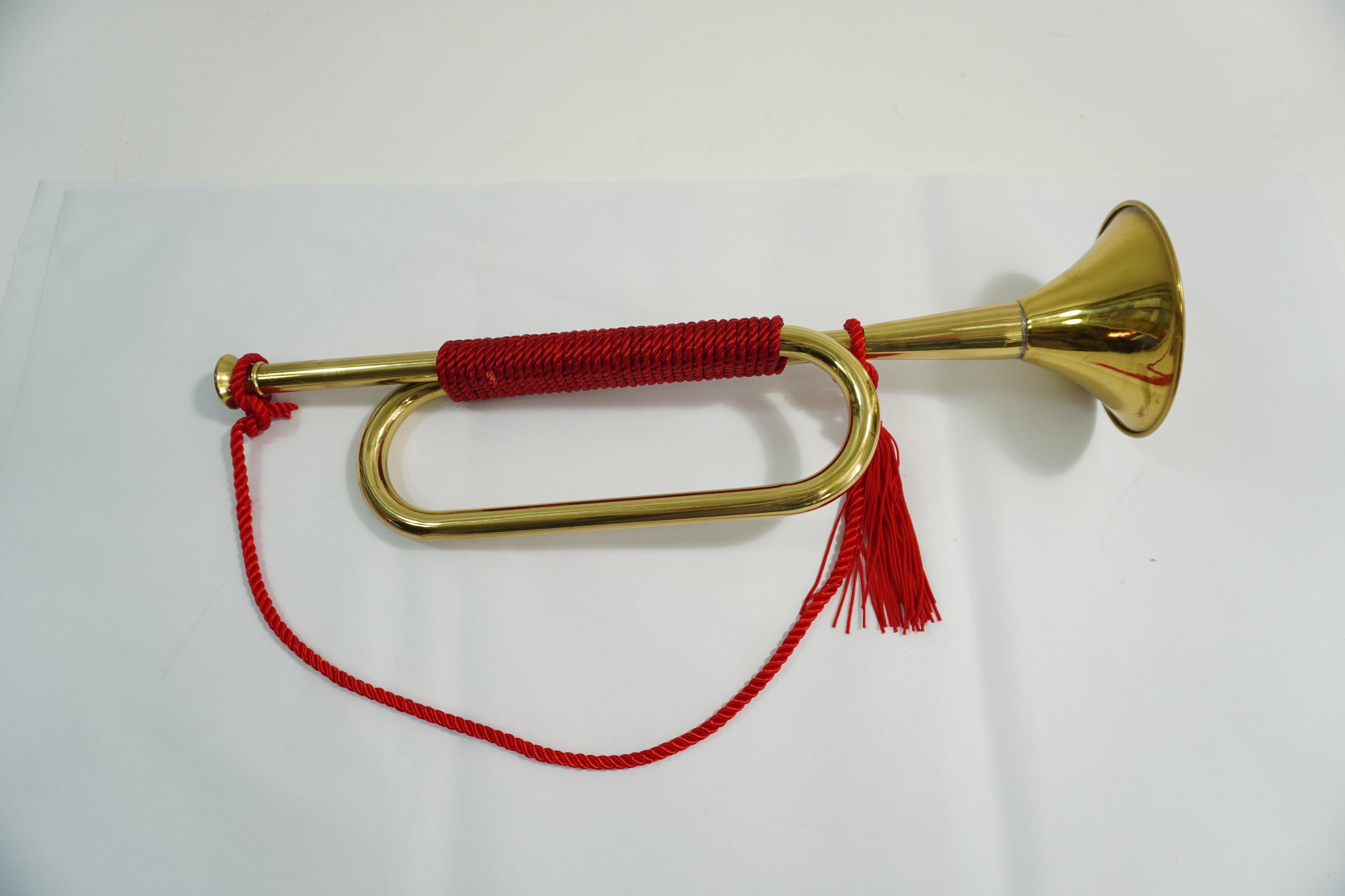 Vintage Horn, Bugle Instrument 14 3/4" L, Wreath Decor, Christmas Brass ...
