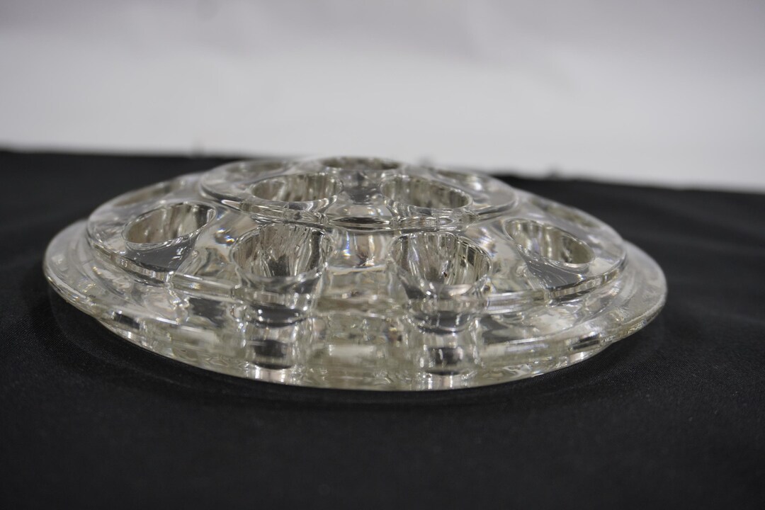 Glass Flower Frog, Vintage Clear Glass Frog, Flower Stem Support, Vase ...