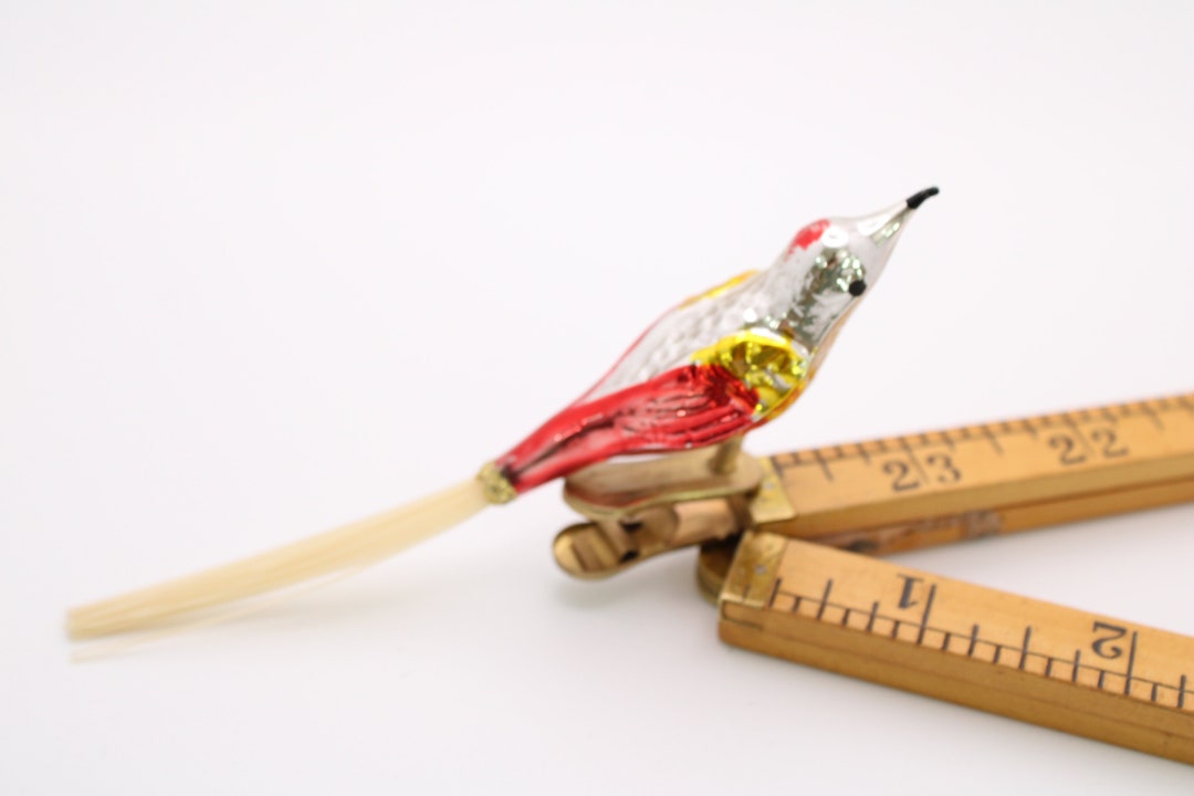 Glass Clip-on Bird, Vintage Glass Bird, Glass Bird Christmas Ornament ...