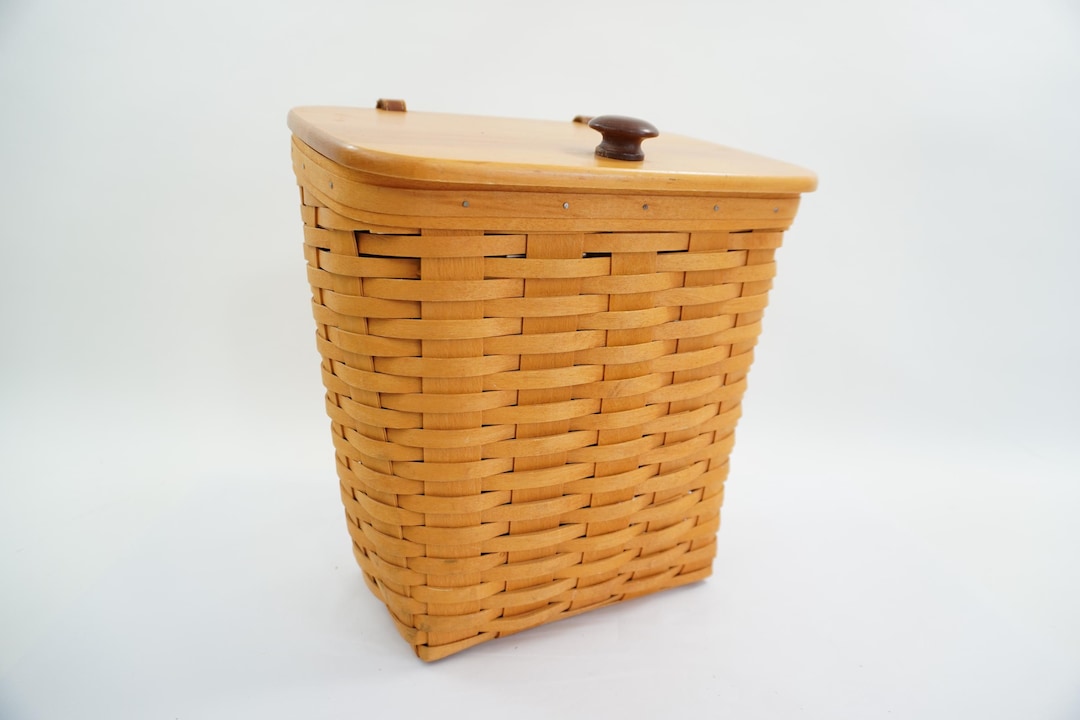 Longaberger Basket, Split Oak Woven Basket 2000, Basket W/ Lid, Slant ...