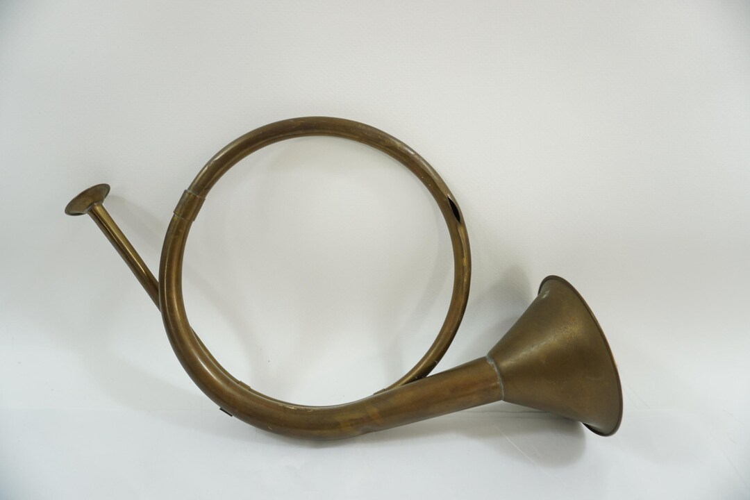 Vintage Brass Horn, Brass Bugle Instrument 12.5" L, Wreath Decor ...