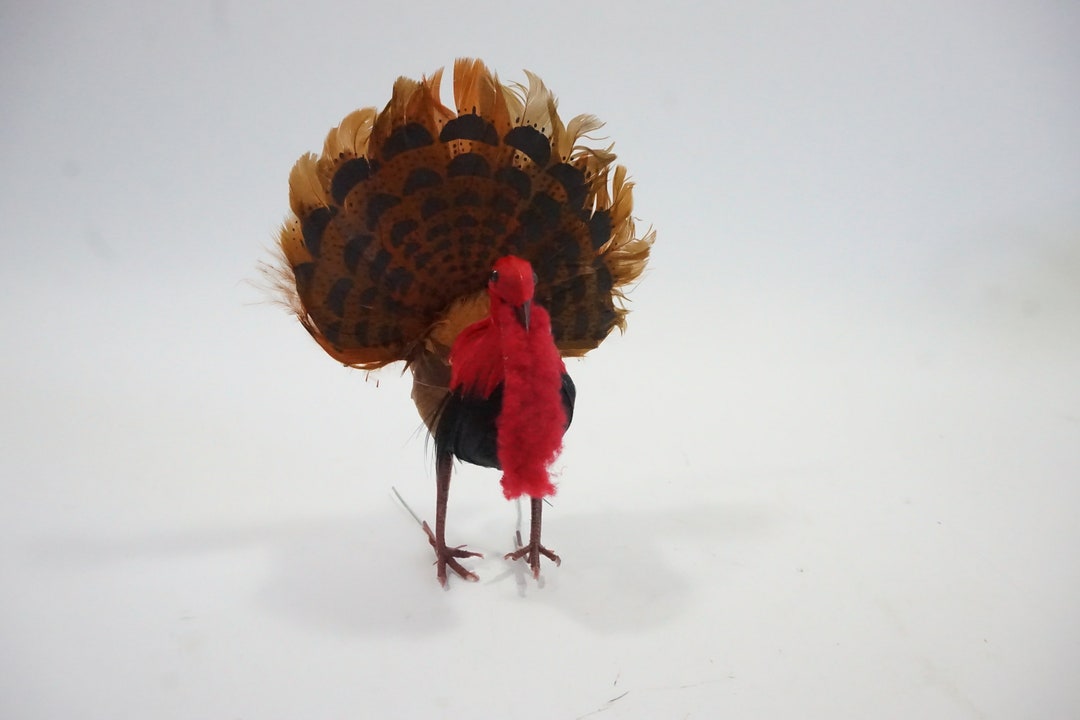 Artificial Bird, Turkey Bird, Bird W/ Feathers for Decorating, Small ...