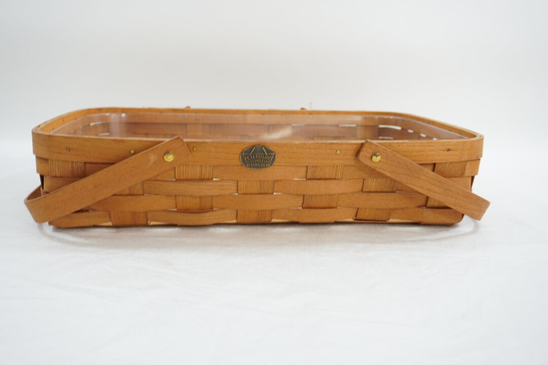 Peterboro Basket, Split Oak Woven Basket, Rectangular Low Wall Basket W ...