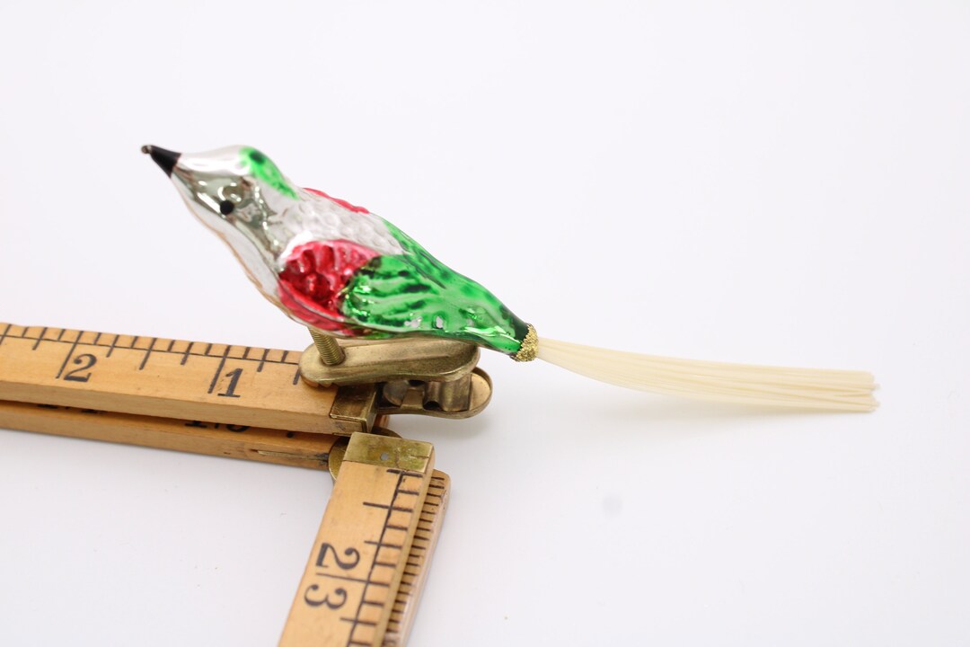 Glass Clip-on Bird, Vintage Glass Bird, Glass Bird Christmas Ornament ...