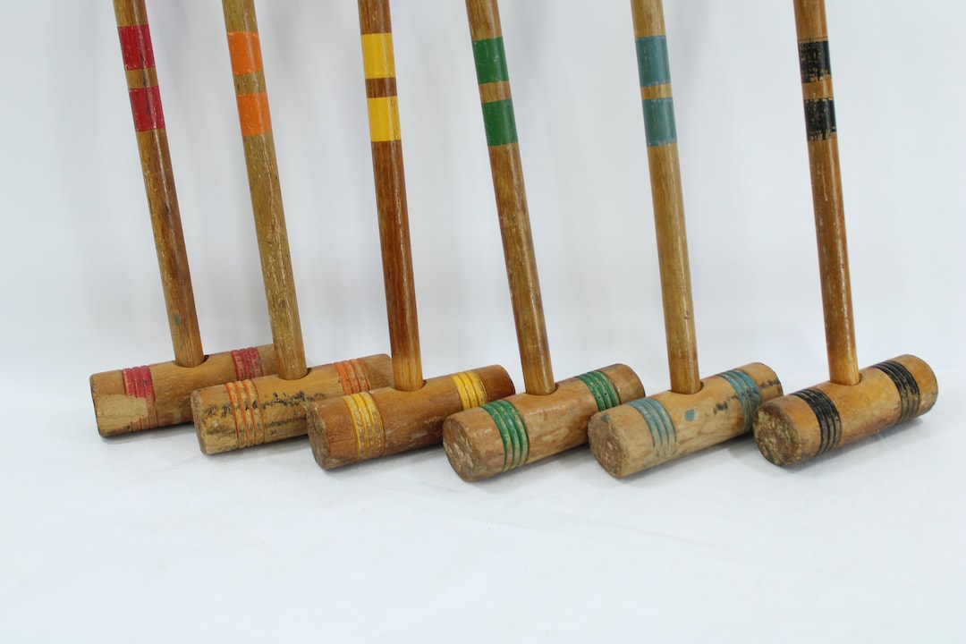 Wood Croquet Mallets, Wooden Croquet, 6 Unique Mallets, Summer Window ...