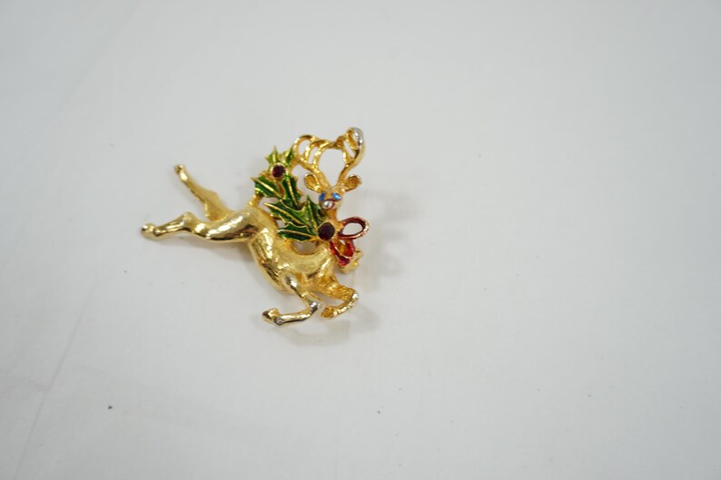 Vintage Christmas Pin, Pin, Deer Pin, Wearable Christmas Pin, Rudolph ...