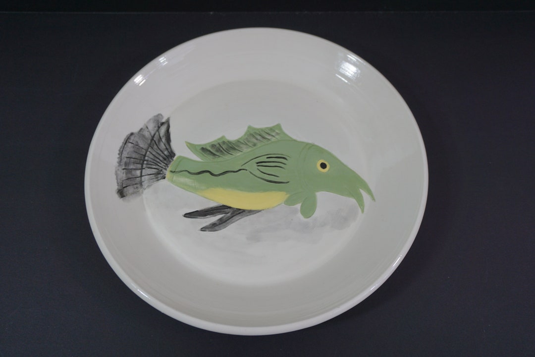 Catfish Dish, Hand Made Pottery, Fish Plate, Large Round Plate, off ...