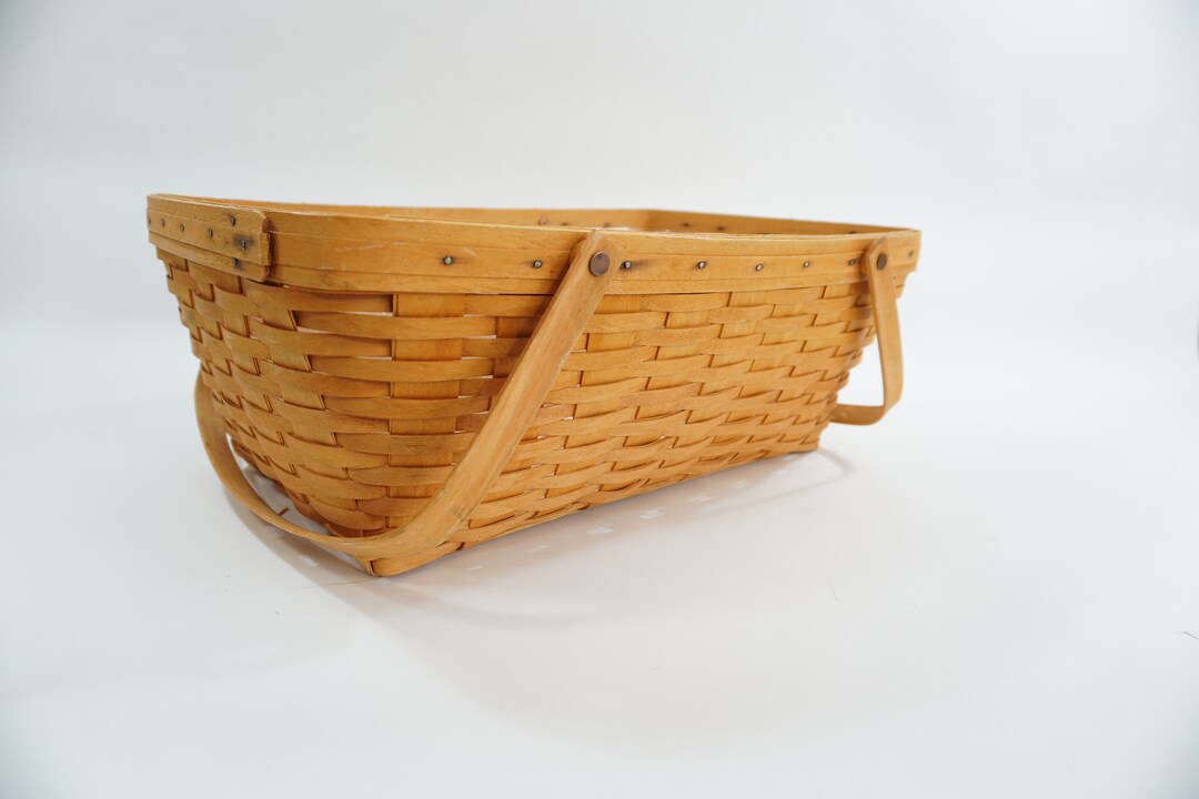 Longaberger Basket, 1998 Laundry Basket W/ Plastic Liner, Large Open ...