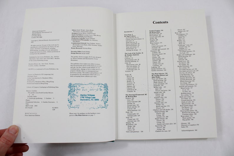 The Garden Sourcebook, Caroline Boisset, Hcw/dj, '93 1st Amer. Ed ...