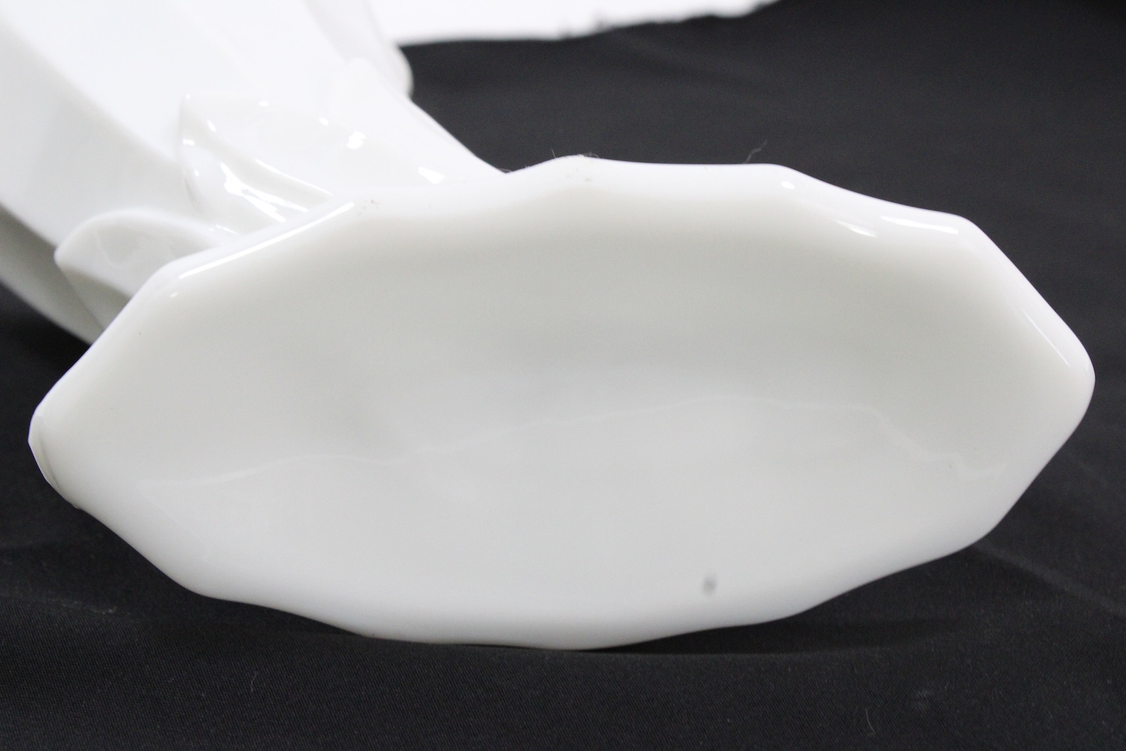Milk Glass Vase, White Milk Glass Vase, Cornucopia Shaped, Goat's Horn ...
