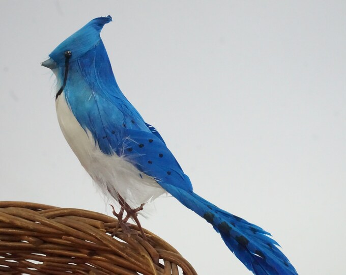 Artificial Bird, Feathered Bird, Blue Jay Bird, Artificial Blue Jay ...