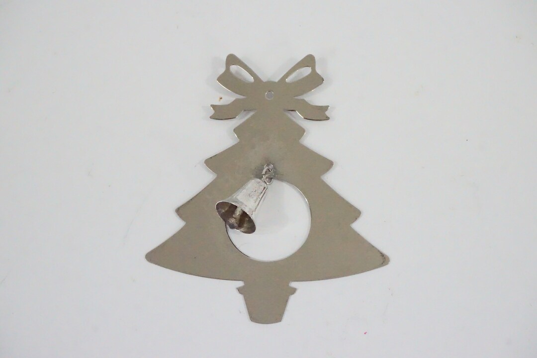 Tree Ornament, Silver Plated Tree With Bell, Ringing BELL W/ Clapper ...
