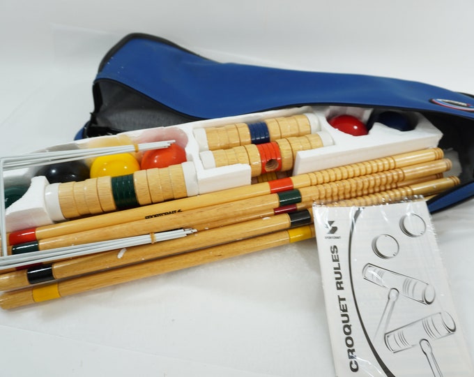 CROQUET Set, Sportcraft 6 Player Wood Croquet Set, Set New W/ Storage ...
