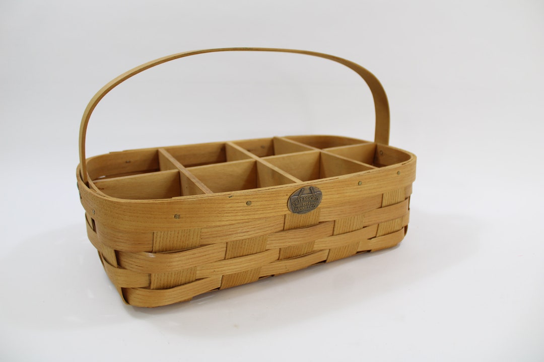 Peterboro Basket, Split Oak Basket With Handle, Rectangular Basket W ...