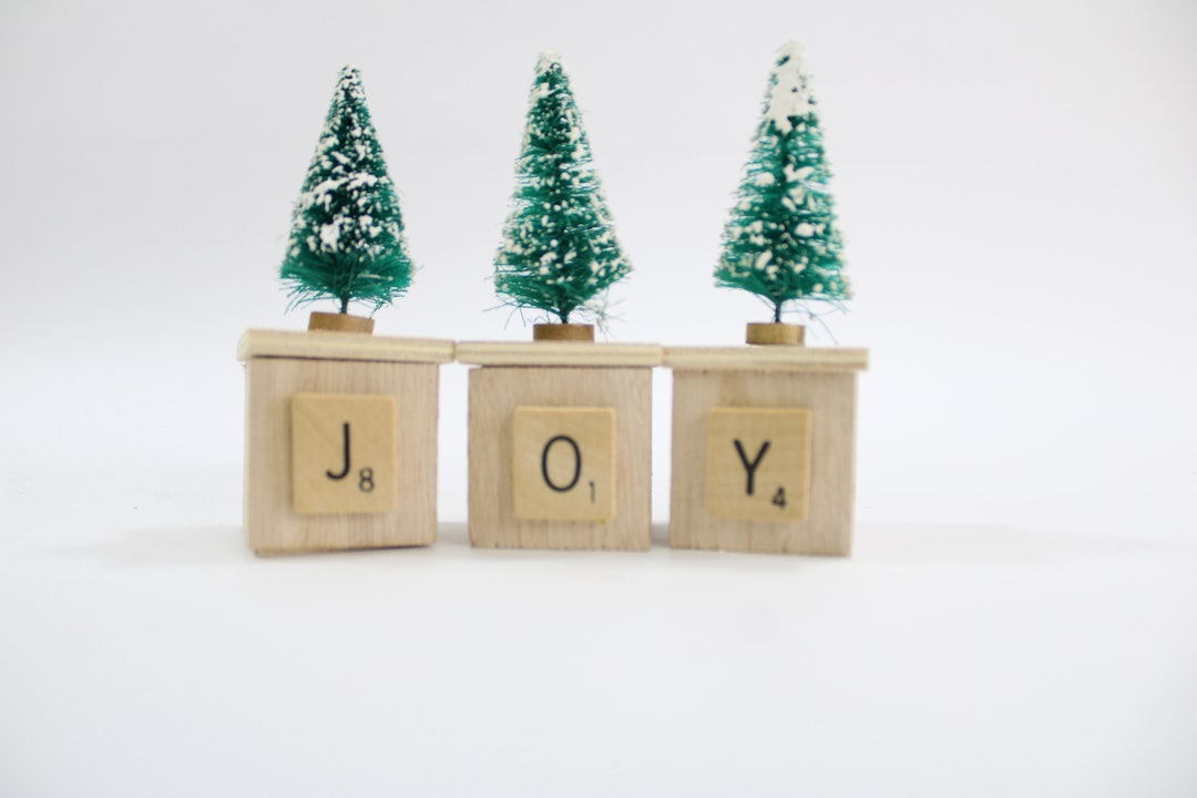 Joy Boxes, Holiday Mantle Table Decor, Small Boxes for Treats, Balsa ...