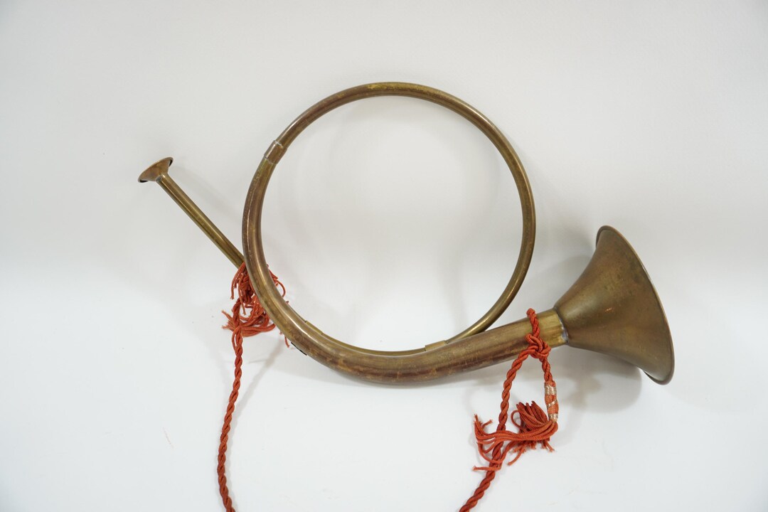 Vintage Brass Horn, Brass Bugle Instrument 14.5" L, Wreath Decor ...
