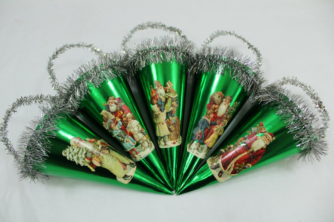 Paper Candy Cones, Christmas Ornaments, Victorian Father Christmas ...