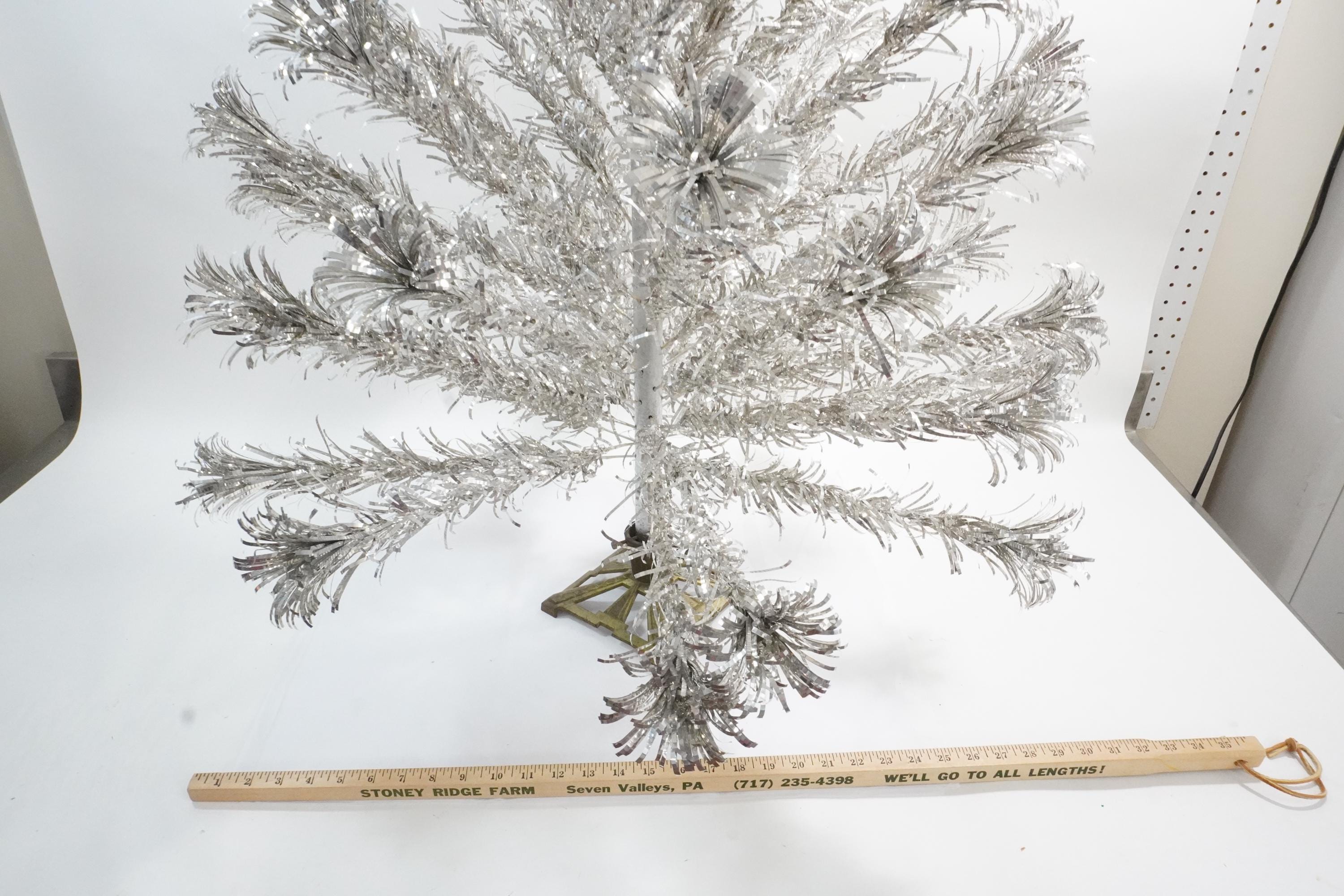Artificial Tree, Vintage Aluminum Tree, Xmas Tree, Indoor Silver Tinsel ...