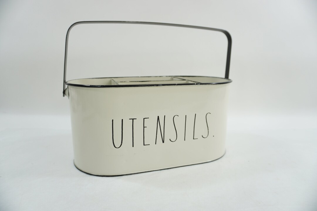 Rae Dunn Utensil Metal Caddy Basket, Picnic Outdoor Table Condiment ...