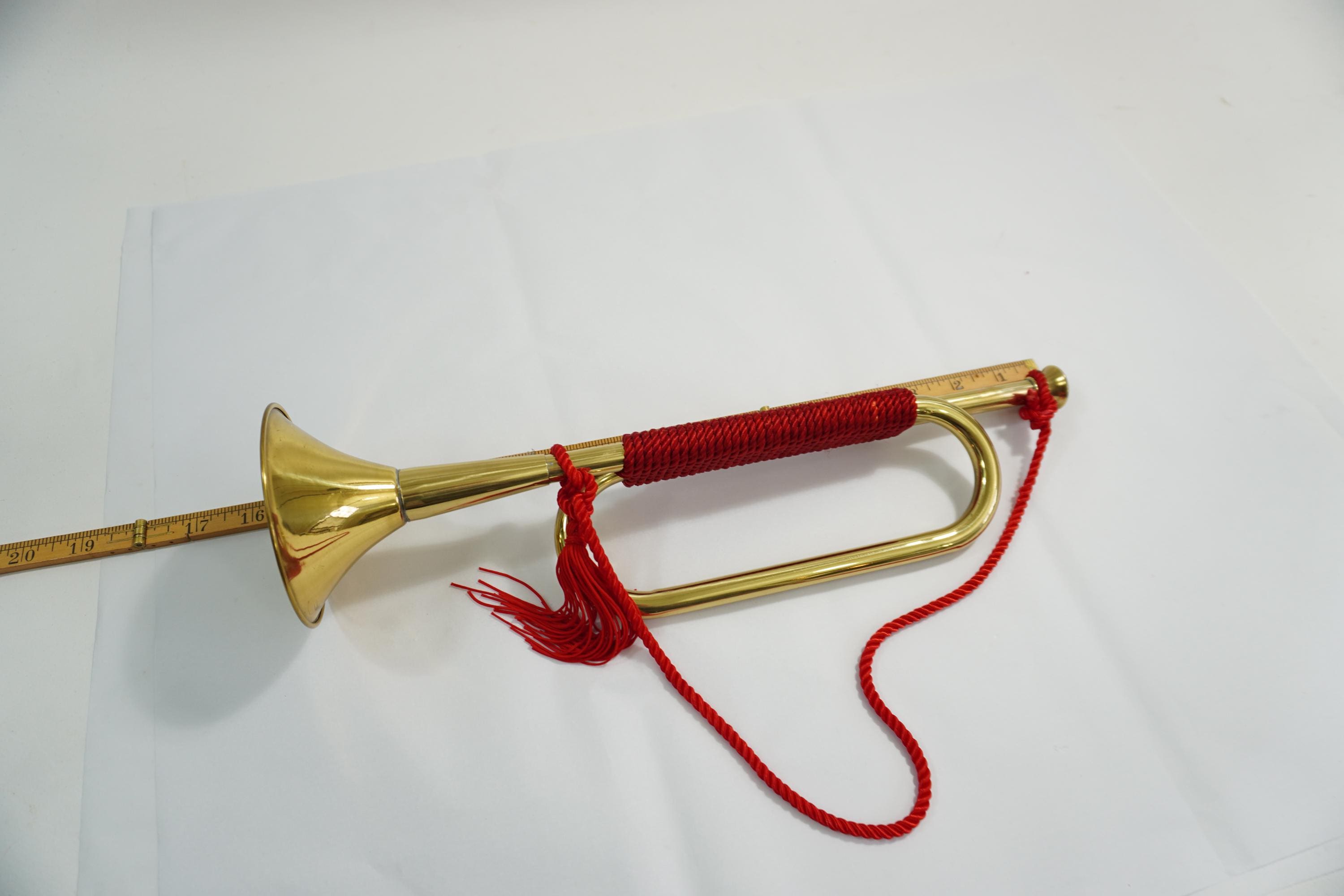 Vintage Horn, Bugle Instrument 14 3/4" L, Wreath Decor, Christmas Brass ...
