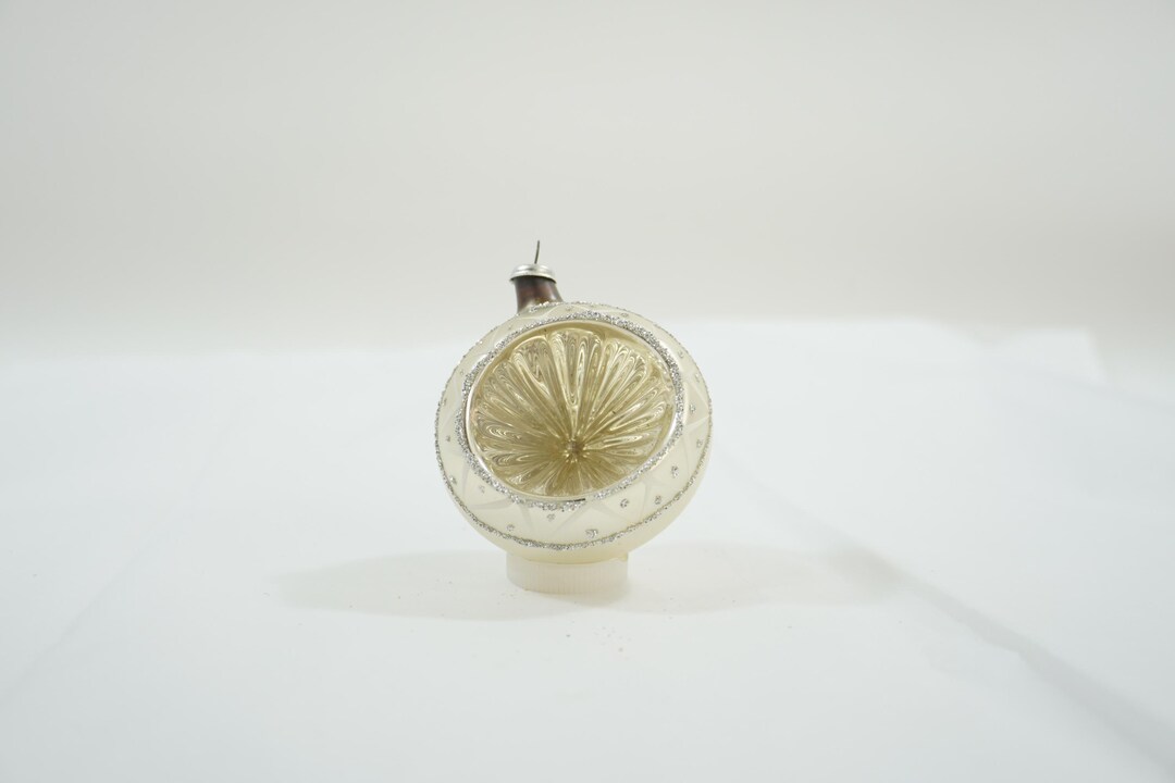 Vintage Christmas Ornament, Glass Ornament, Ball W/ Indent, Pearl Glass ...