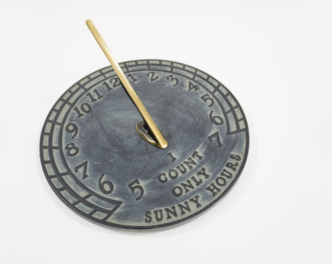 Virginia Metalcrafters Cast Metal Sun Dial, Sundial, I Count Only Sunny ...
