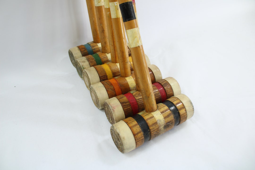 Wood Croquet Mallets Wooden Croquet 6 Unique Mallets Summer - Etsy