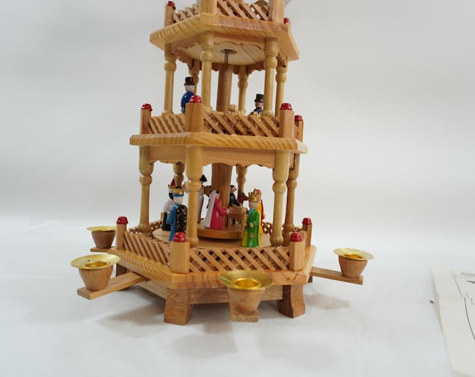 Nativity Carousel, Carousel, German Style Nativity, Candle Holder, Wood ...