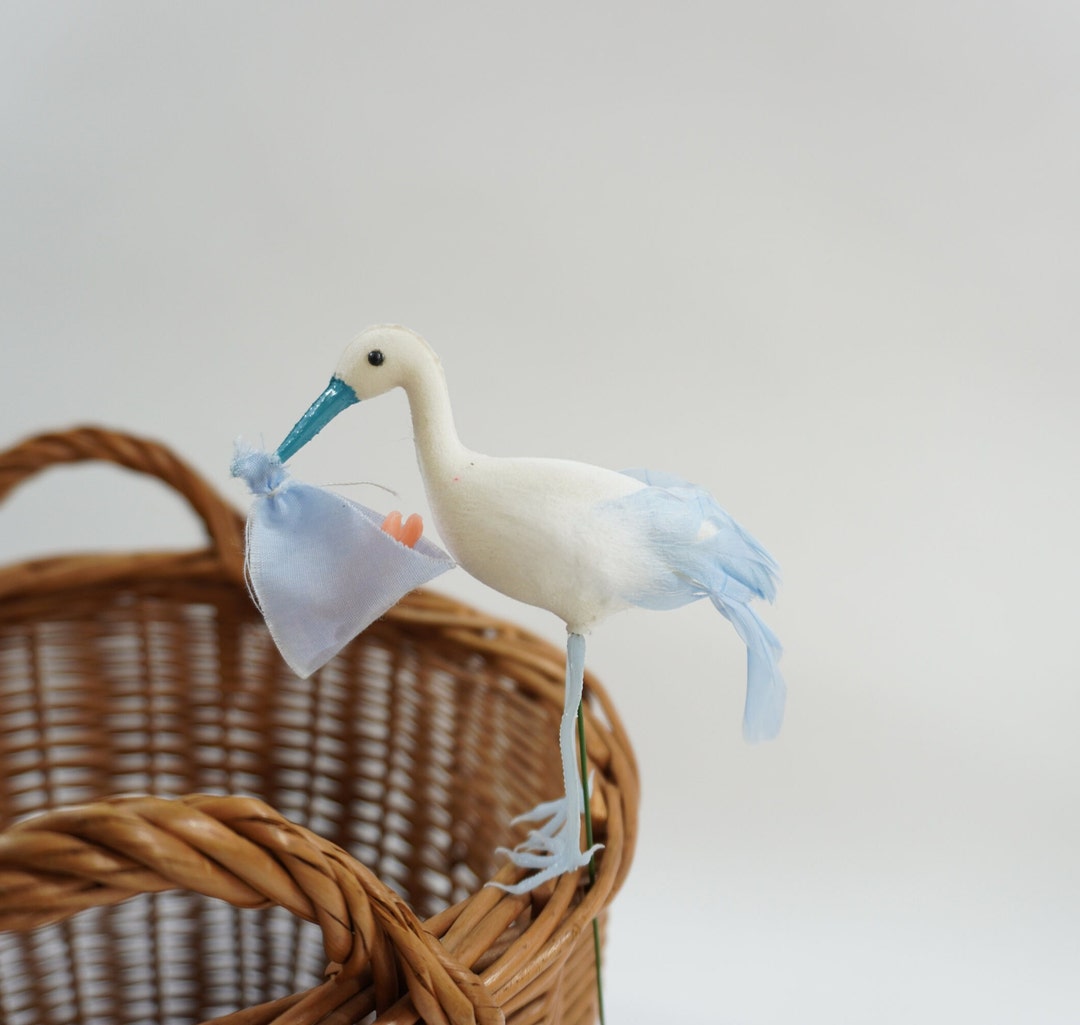 Artificial Bird, Stork Bird, Bird W/ Feathers, Wreath Supplies, Boy ...