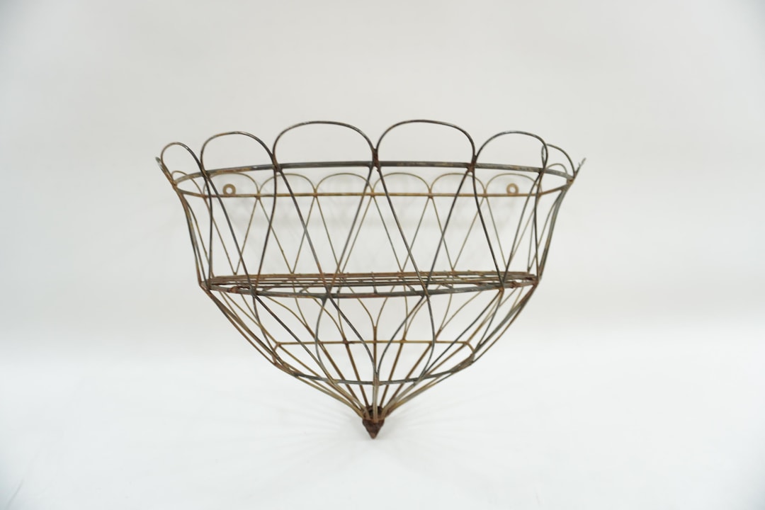 French Wire Basket, Metal Wire Flower Basket, Vintage Wire Basket, Flat ...