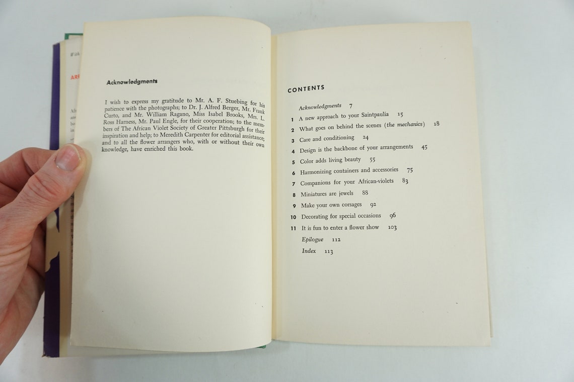 Arranging African Violets by Emily Stuebing, 1956 Book on House Plants ...