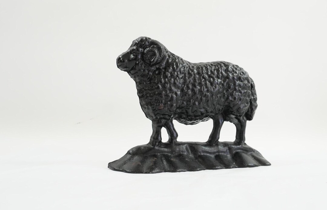 EMIG Cast Metal Door Holder, Door Stop, Black Metal Sheep Doorstop ...