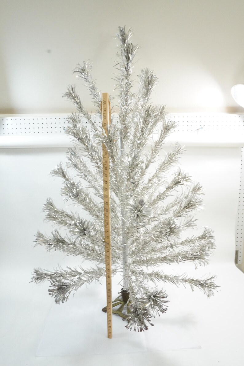 Artificial Tree, Vintage Aluminum Tree, Xmas Tree, Indoor Silver Tinsel ...