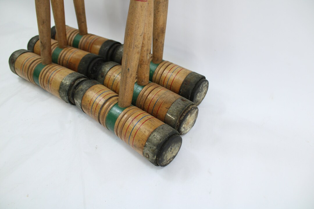 Wood Croquet Mallets, Wooden Croquet, 6 Unique Mallets, Summer Window ...