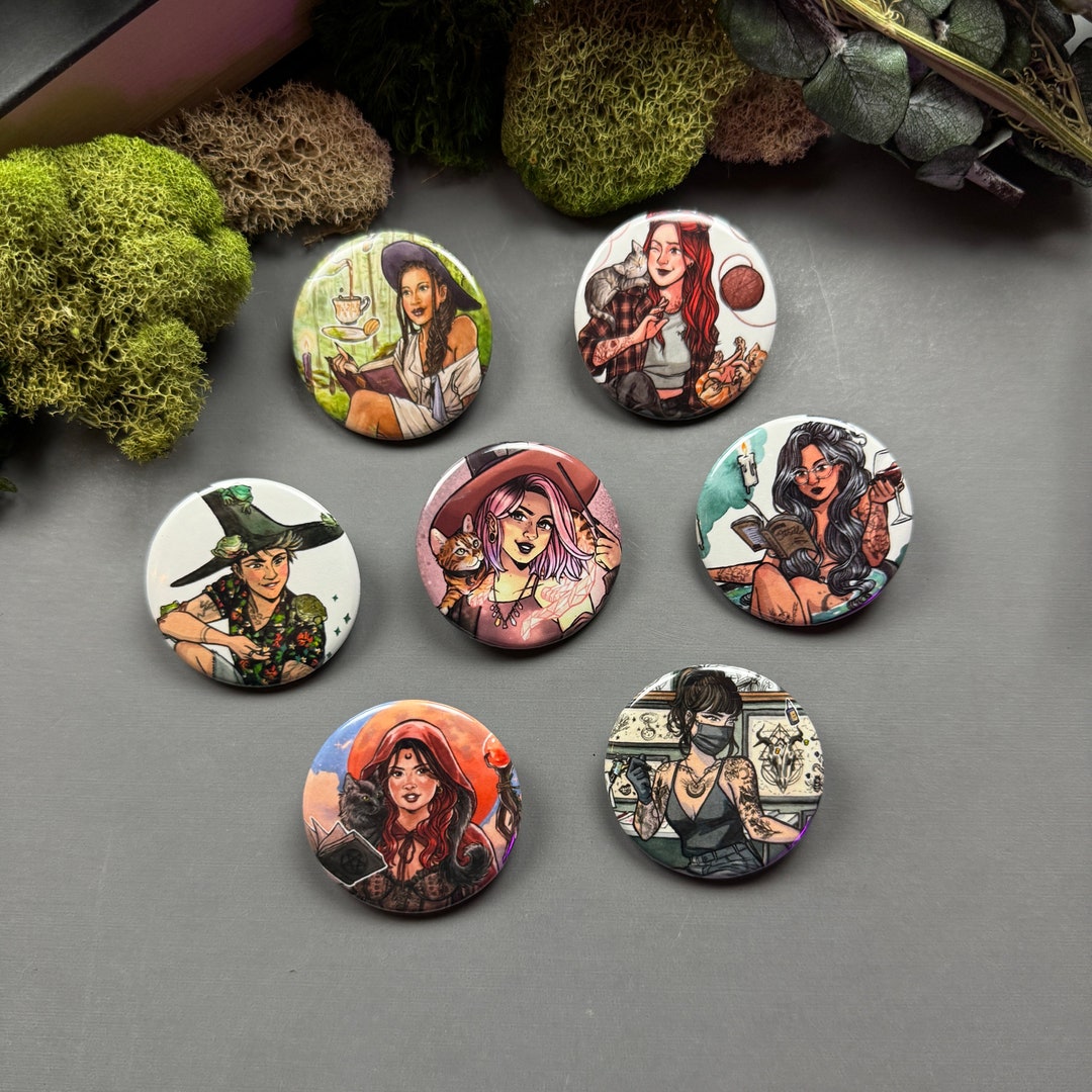 Modern Witch Buttons / 37mm / 1.46 Inches / Witch Button - Etsy