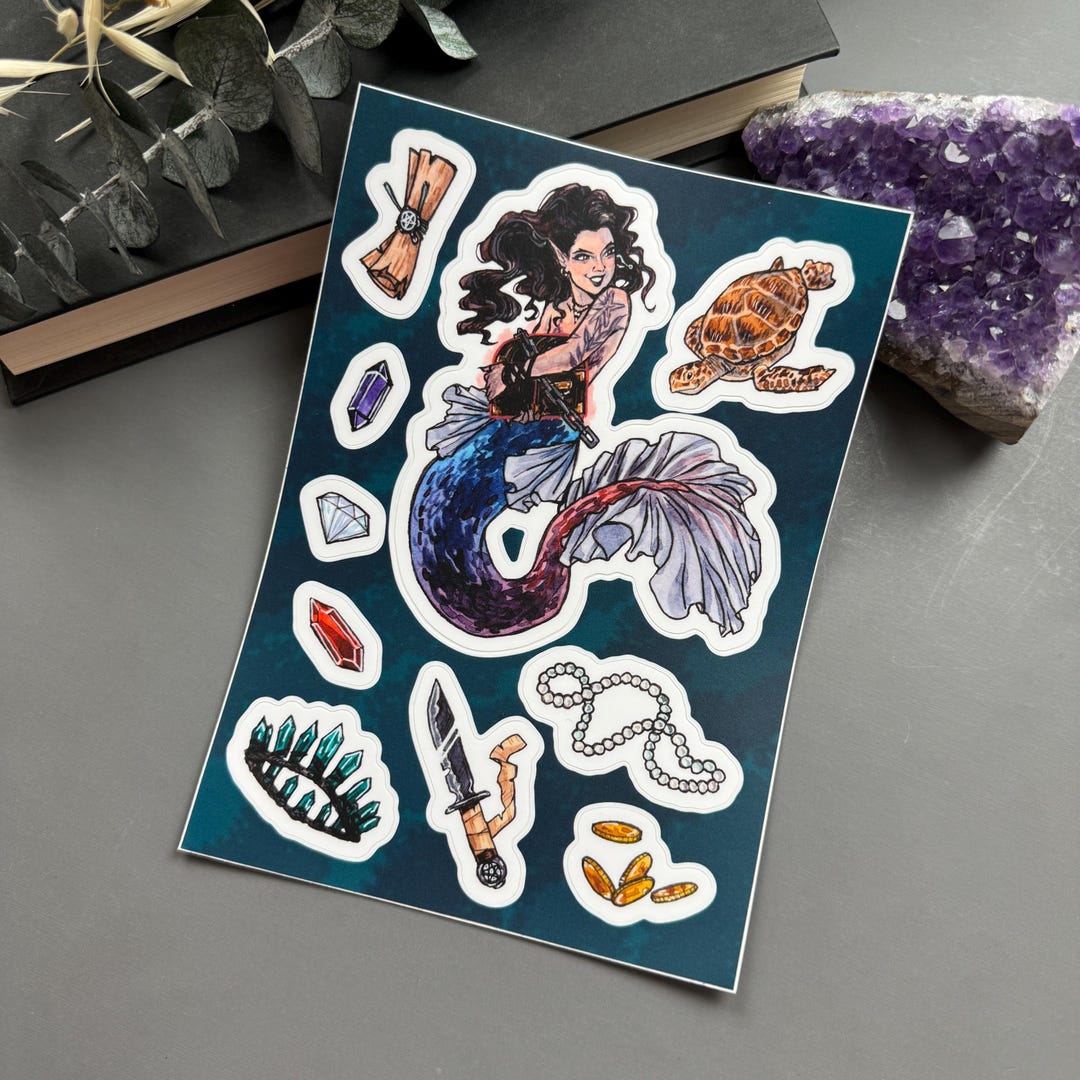 Sea Witch Sticker Sheet / Witchy Vinyl Sticker Sheet / Modern Witches ...