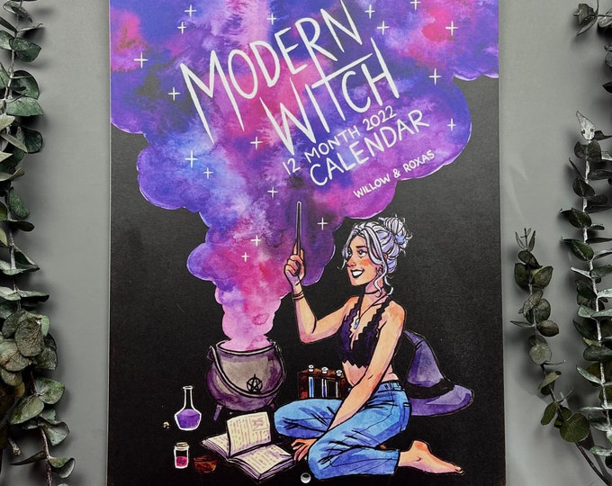 2022 Modern Witch 12 Month Calendar / Original Watercolor Artwork - Etsy