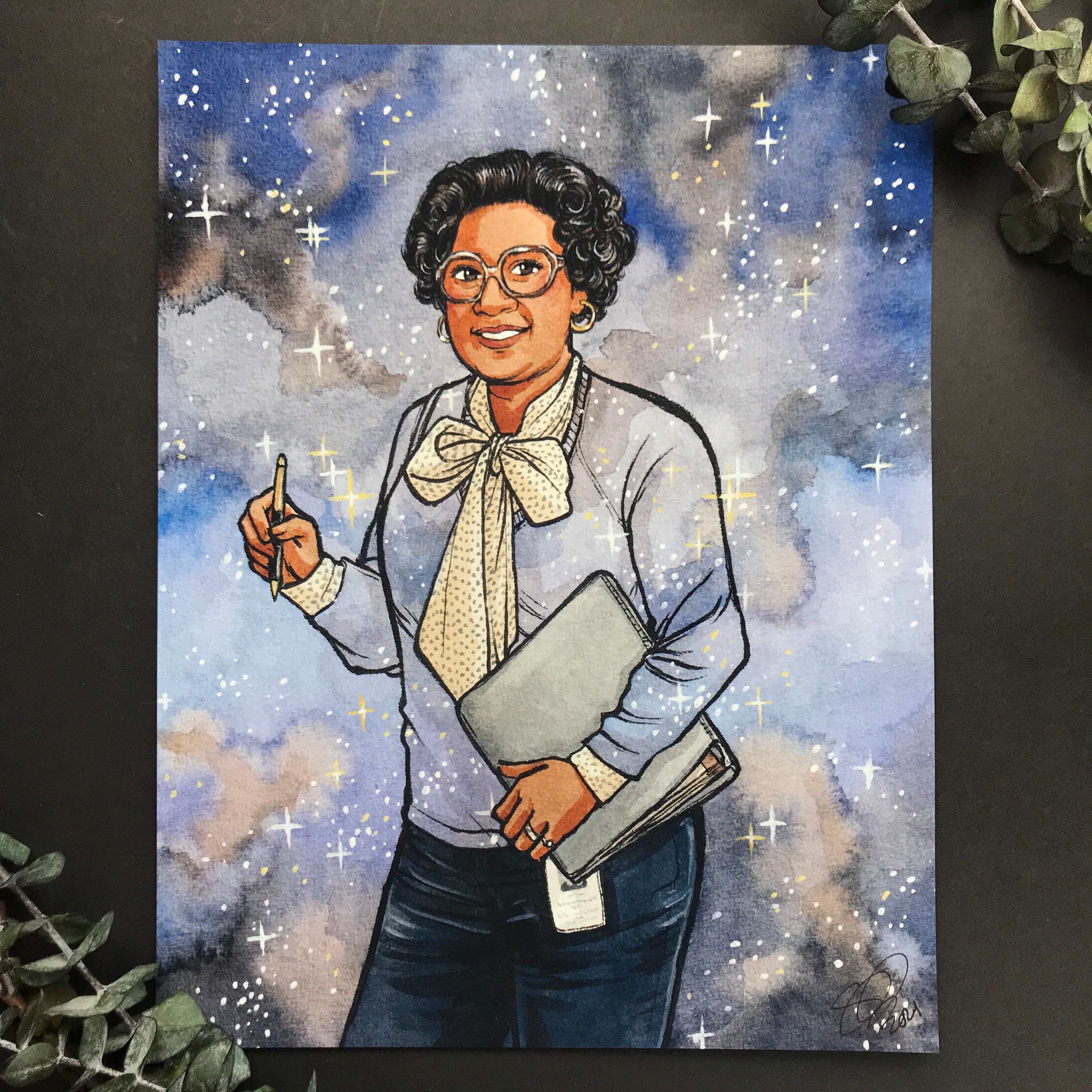 The Mathematician / Mary Jackson / Signed Print Original Watercolor ...