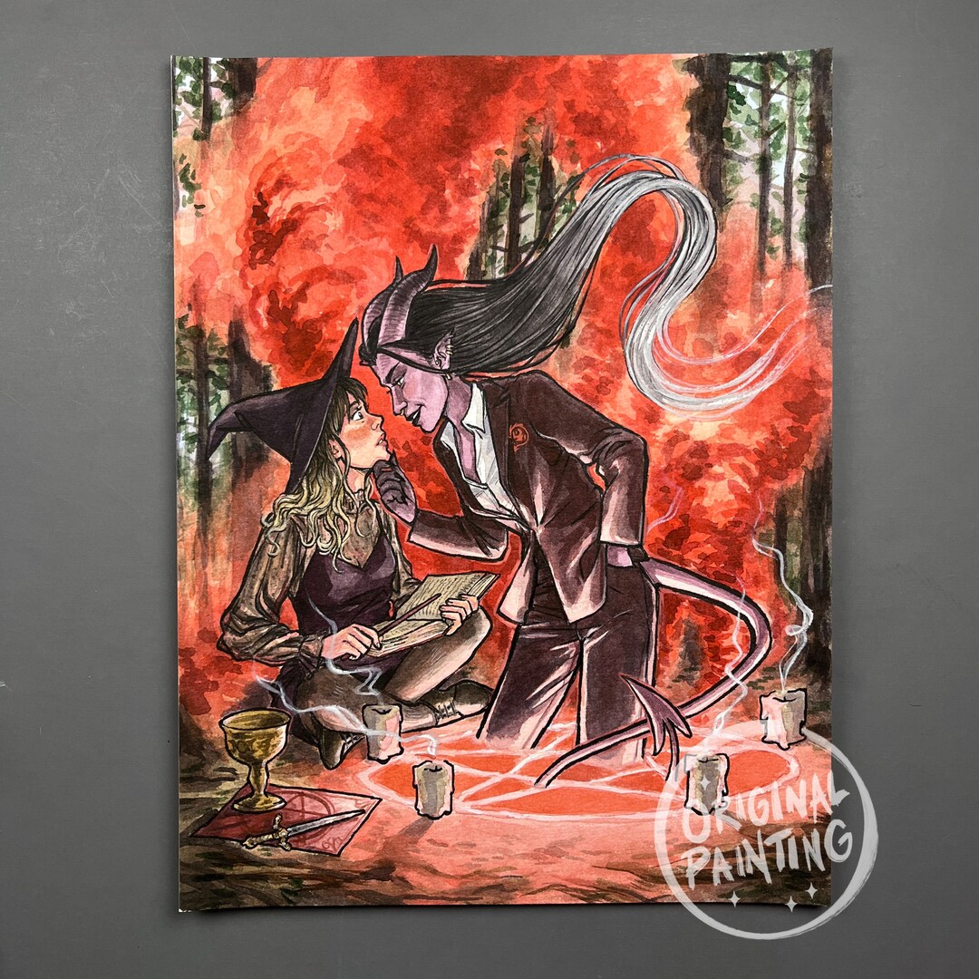 Original Painting / Demon Witch / Watercolor - Etsy