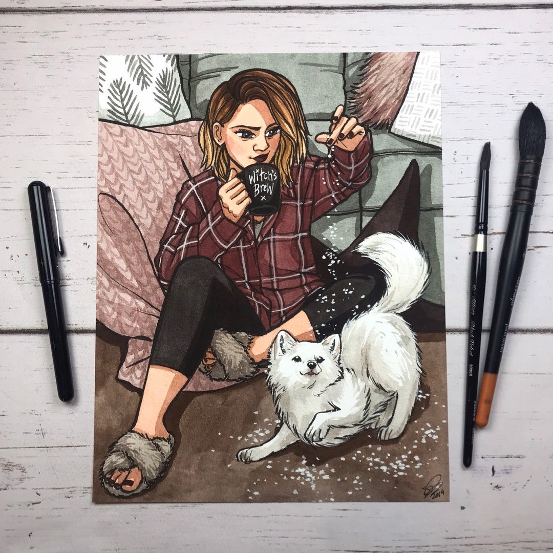 Inktober Witch / the Weather Witch / Signed Print - Etsy