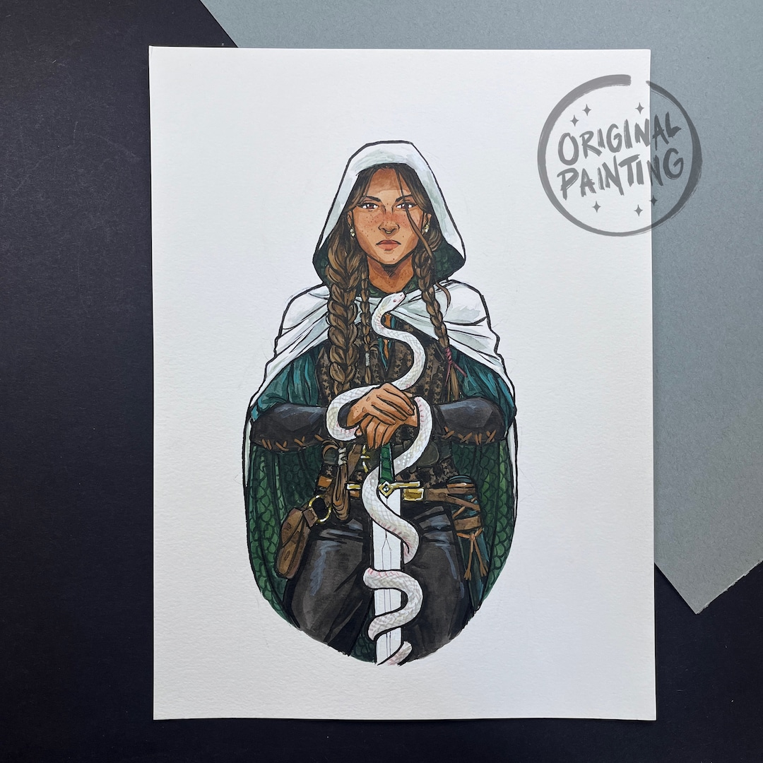 Original Painting / Snake Knight / Medieval Character - Etsy