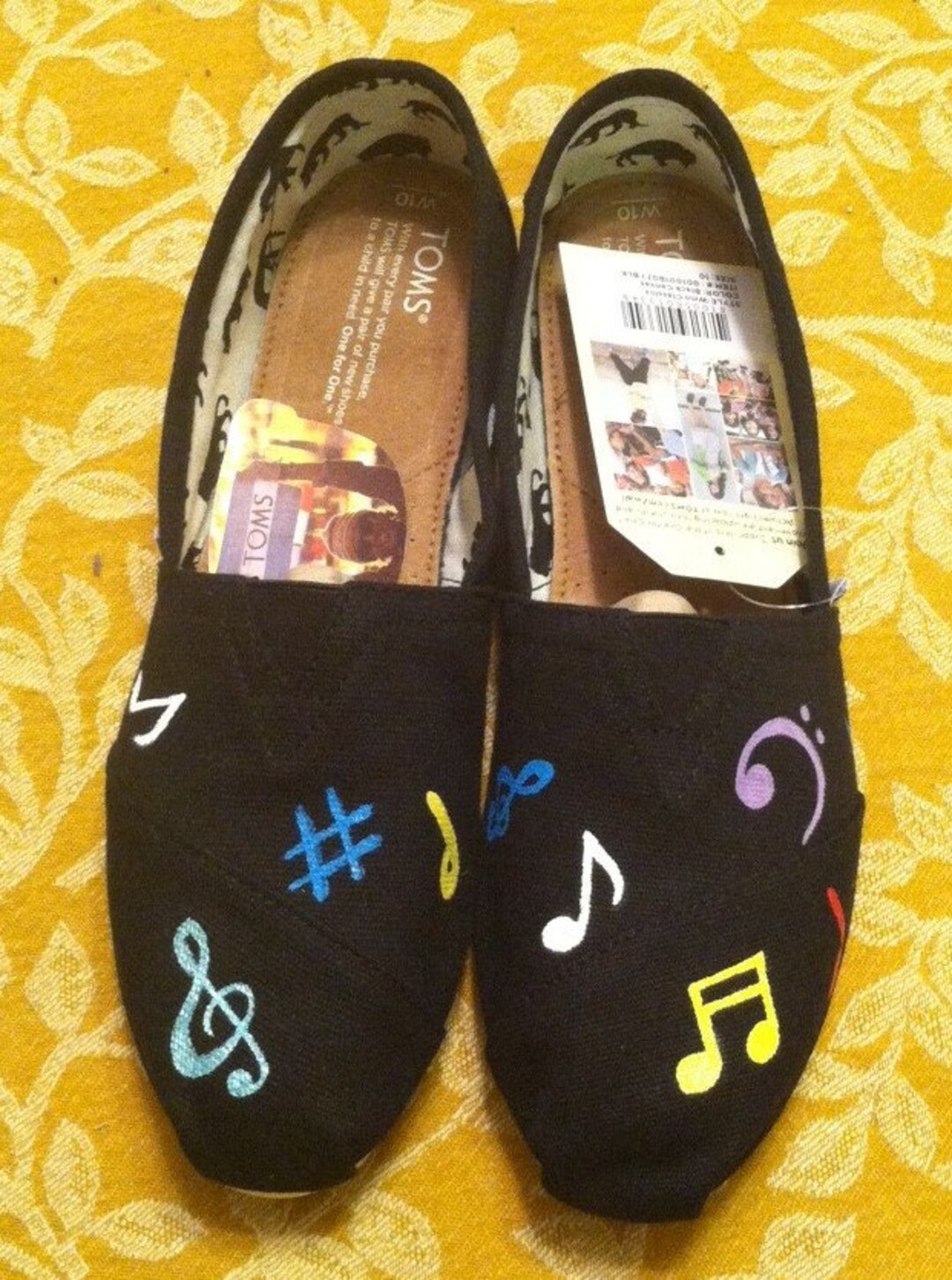 Custom Handpainted TOMS Music Musical PIANO Notes TOMS - Etsy