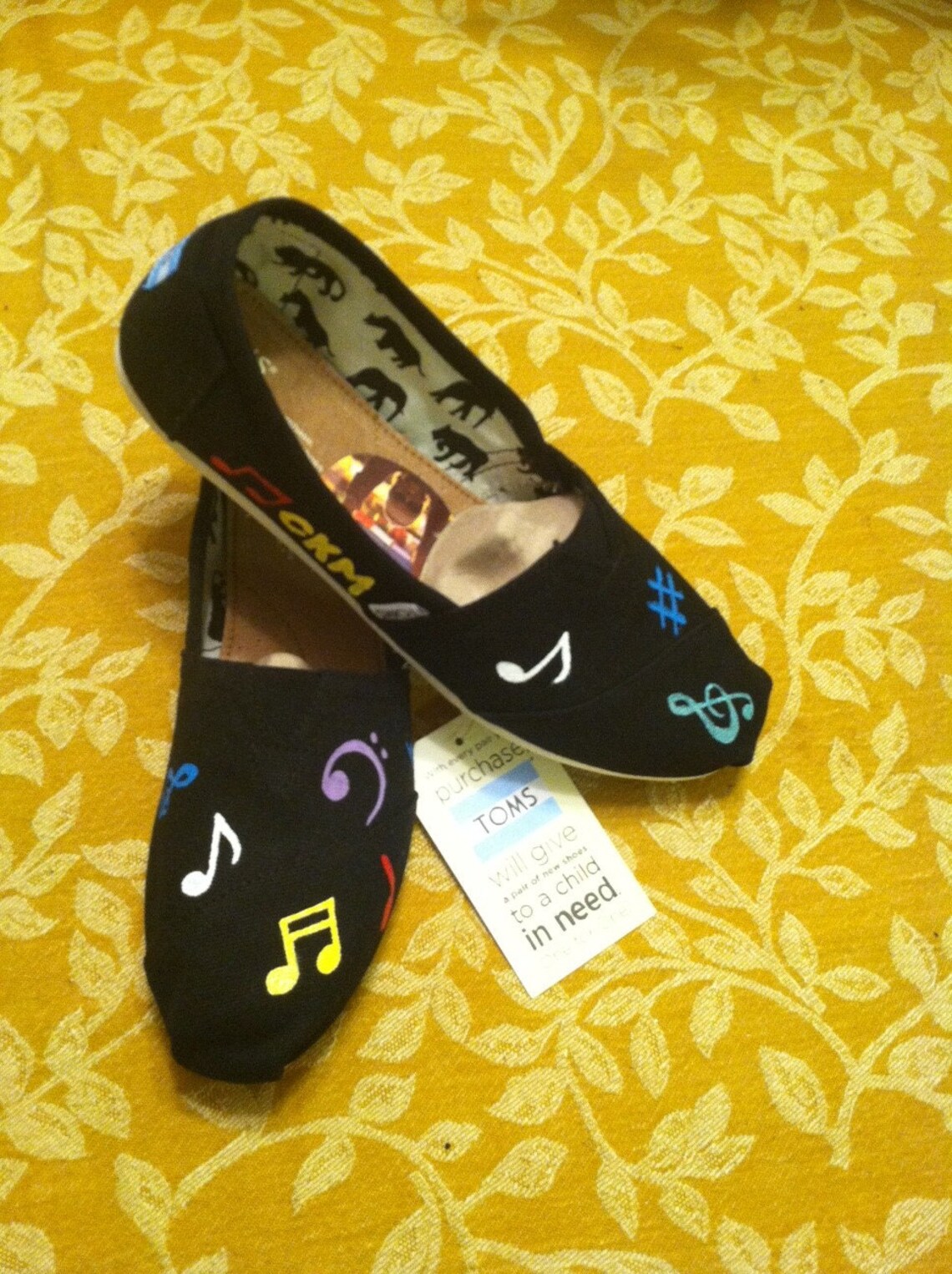 Custom Handpainted TOMS Music Musical PIANO Notes TOMS - Etsy
