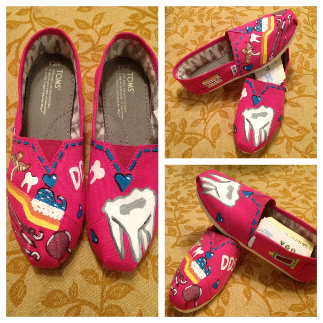 DENTAL DENTIST Teeth TOOTH Toms Custom Handpainted Toms - Etsy