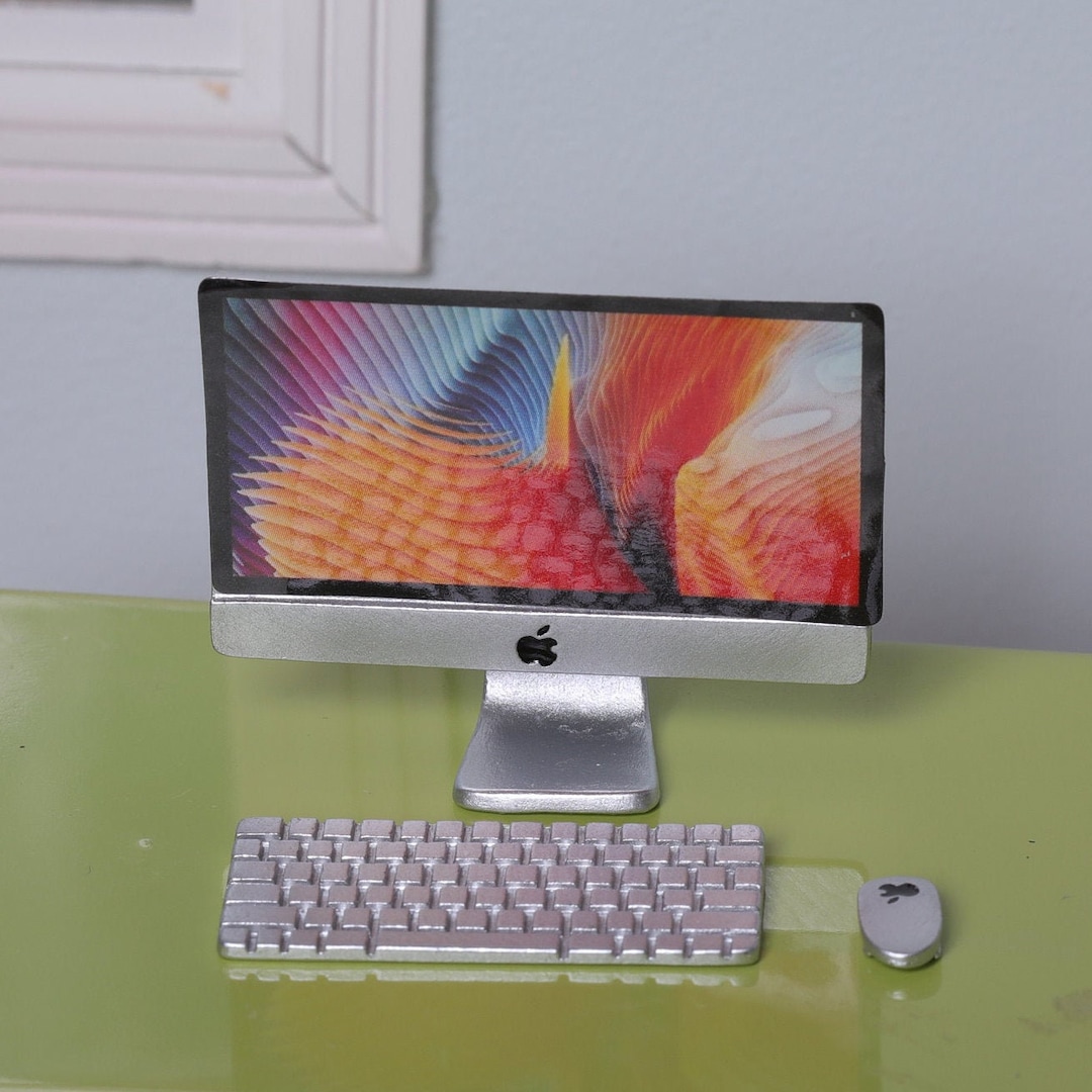 1:12 Scale Miniature Desktop Computer Dollhouse Doll House Miniatures ...