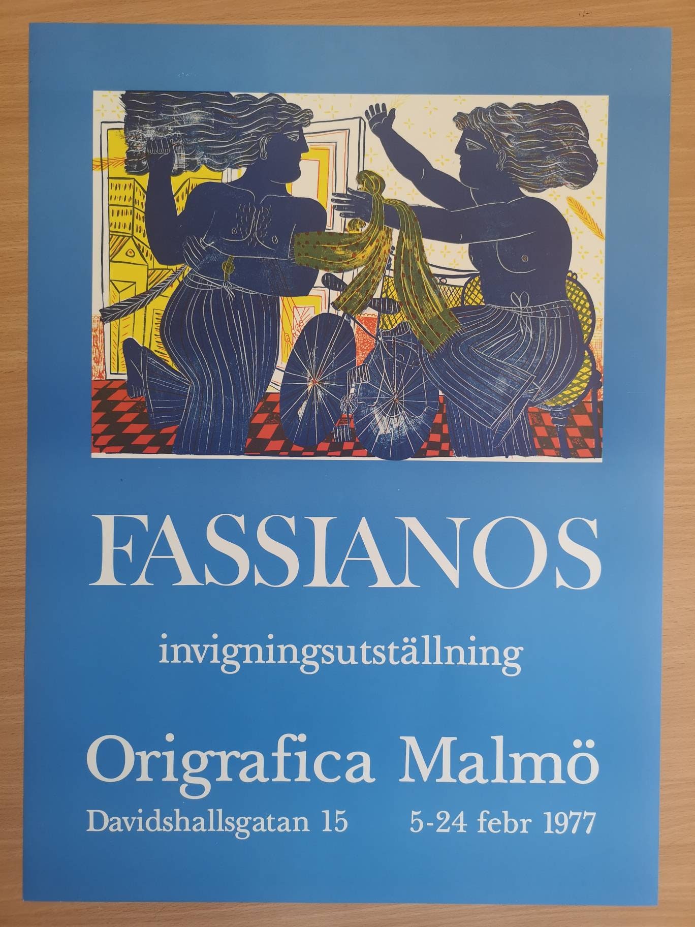 Alekos Fassianos Gallery Art Original Exhibition Poster Malmö Sweden ...