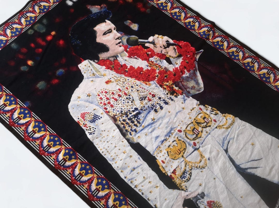 Elvis Presley Wall Tapestry Printed Textile Aloha From Hawaii 70's Era ...